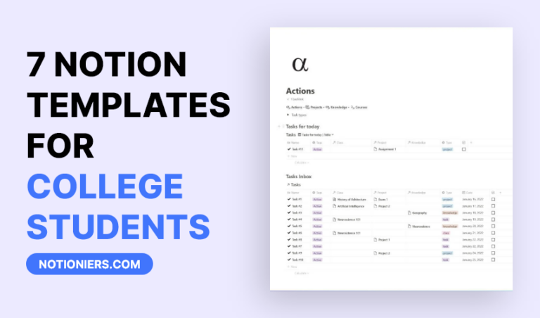 35+ Best Notion Templates for Students [2024] - Notioniers