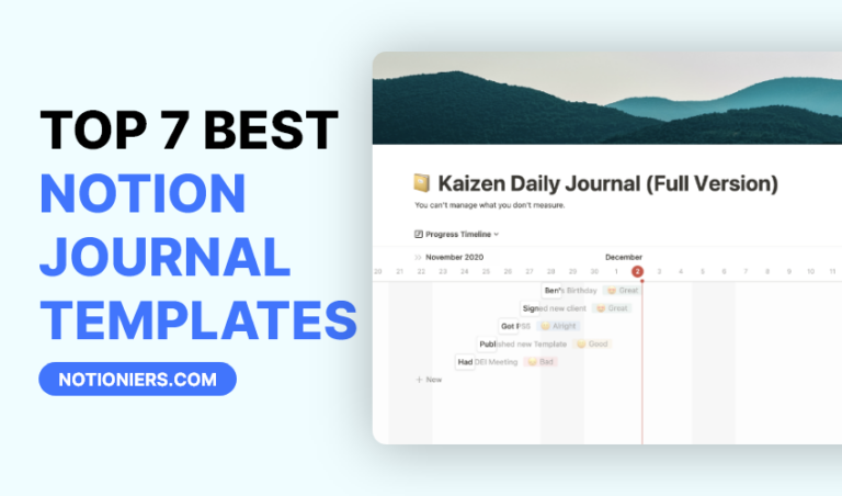 7 Best Notion Journal Templates [2024] - Notioniers