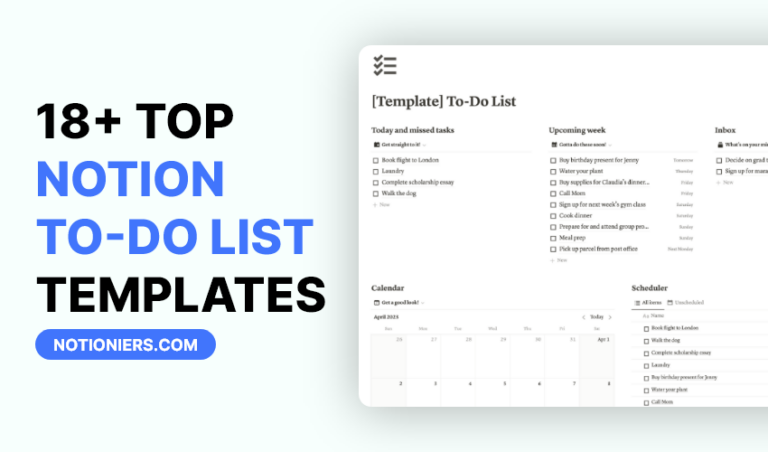 18+ Best Notion To-Do List Templates [2024] - Notioniers