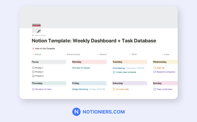 44+ Best Notion Weekly Planner Templates [2024] - Notioniers