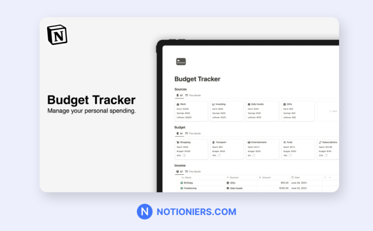 20+ Best Free & Paid Notion Budget Templates [2024] - Notioniers