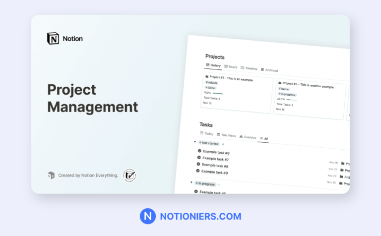 15+ Best Notion Project Management Templates [2024] - Notioniers