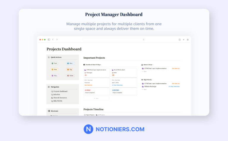 15+ Best Notion Project Management Templates [2024] - Notioniers