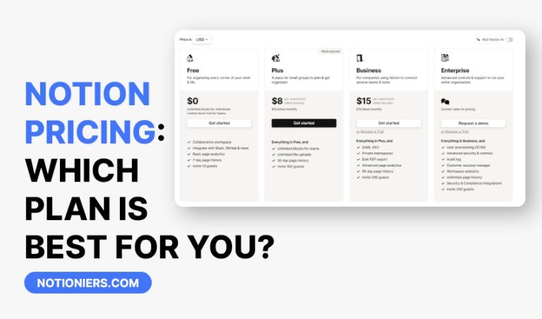 Notion Pricing: Which Plan is Best For You? - Notioniers