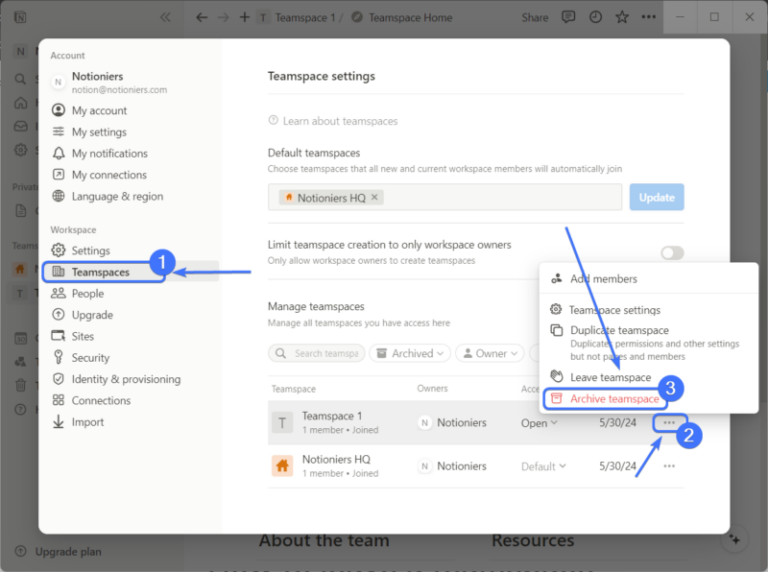 How to Delete a Teamspace in Notion [2024] - Notioniers