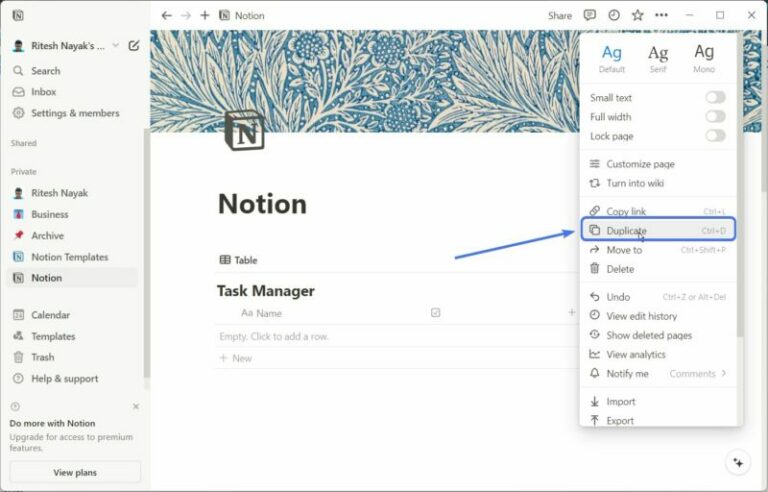 How to Easily Duplicate a Page in Notion [2024] - Notioniers