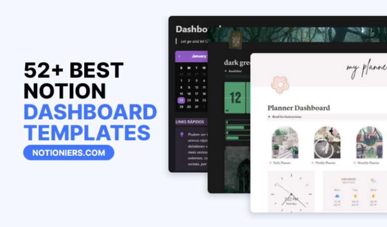 52+ Best Notion Dashboard Templates [2024] - Notioniers