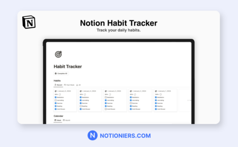 45+ Best Notion Habit Tracker Templates [2024] - Notioniers