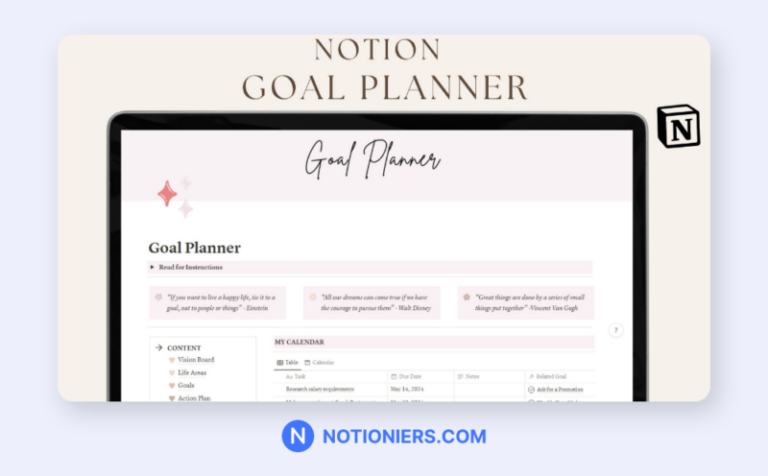 35+ Best Notion Goals Tracker Templates [2024] - Notioniers