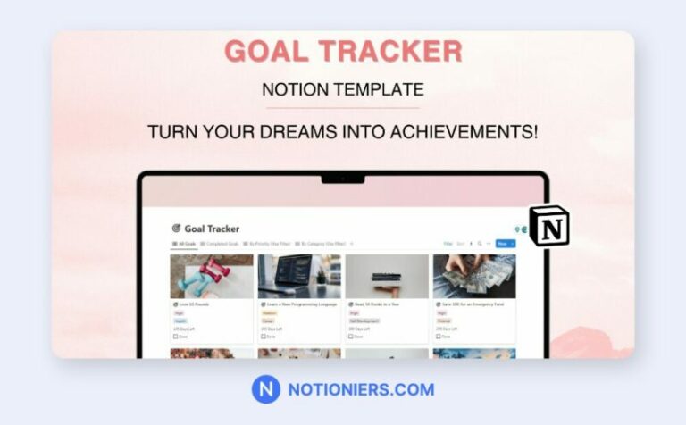 35+ Best Notion Goals Tracker Templates [2024] - Notioniers