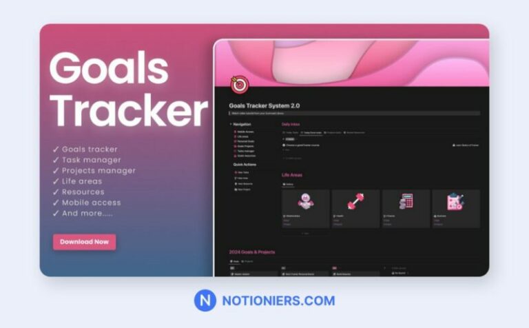 35+ Best Notion Goals Tracker Templates [2024] - Notioniers