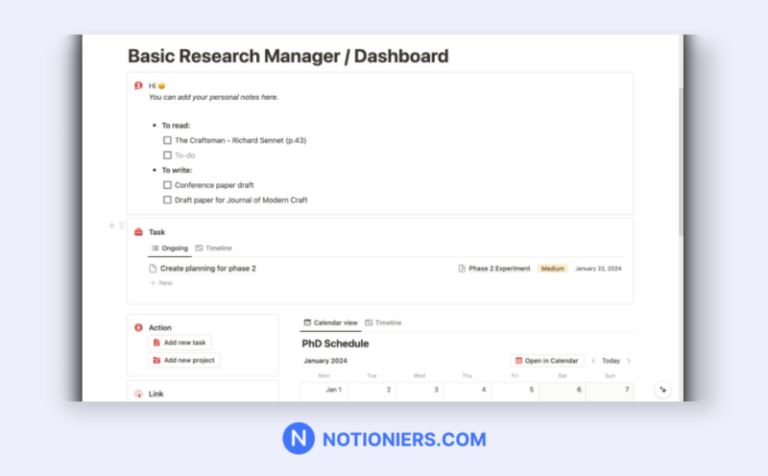 52+ Best Notion Dashboard Templates [2024] - Notioniers