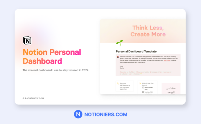 52+ Best Notion Dashboard Templates [2024] - Notioniers