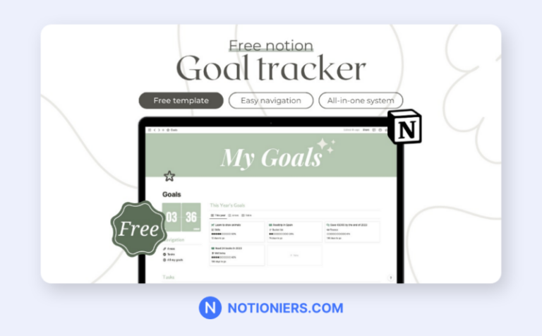 35+ Best Notion Goals Tracker Templates [2024] - Notioniers