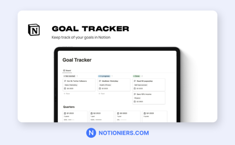35+ Best Notion Goals Tracker Templates [2024] - Notioniers