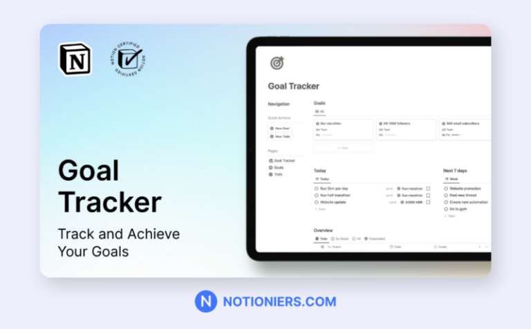 35+ Best Notion Goals Tracker Templates [2024] - Notioniers