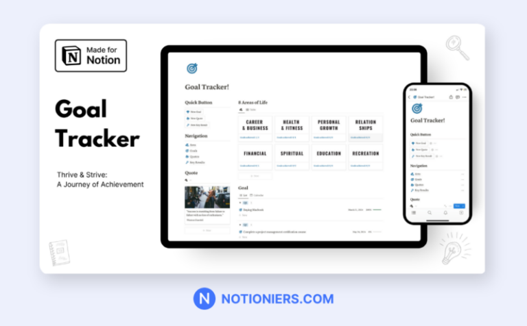 35+ Best Notion Goals Tracker Templates [2024] - Notioniers