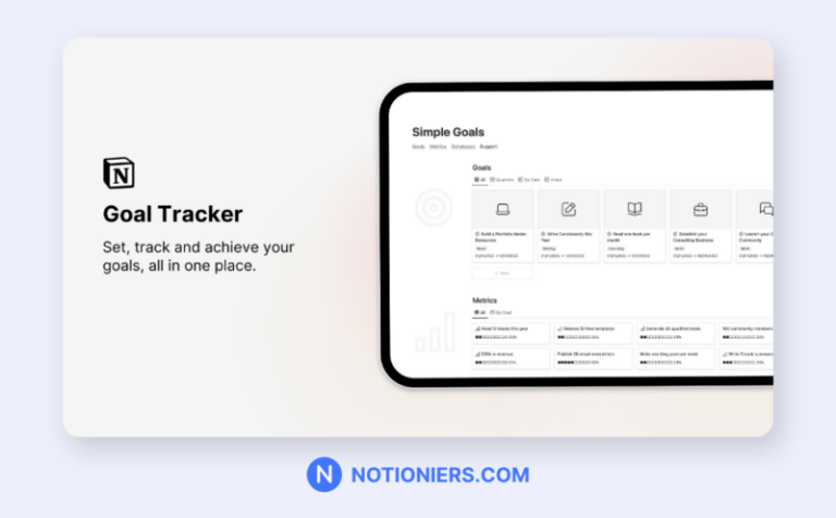 35+ Best Notion Goals Tracker Templates [2024] - Notioniers