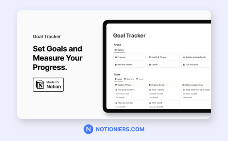 35+ Best Notion Goals Tracker Templates [2024] - Notioniers