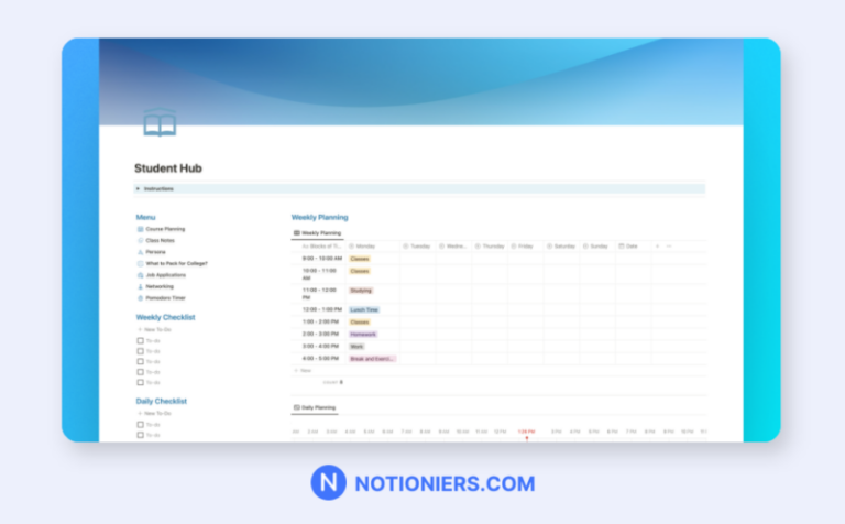 35+ Best Notion Templates for Students [2024] - Notioniers